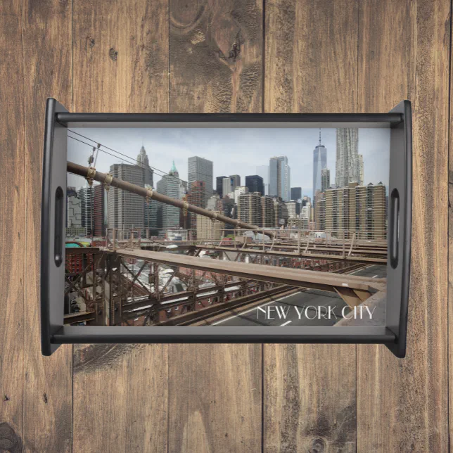 New York City Lower Manhattan Skyline Serving Tray | Zazzle