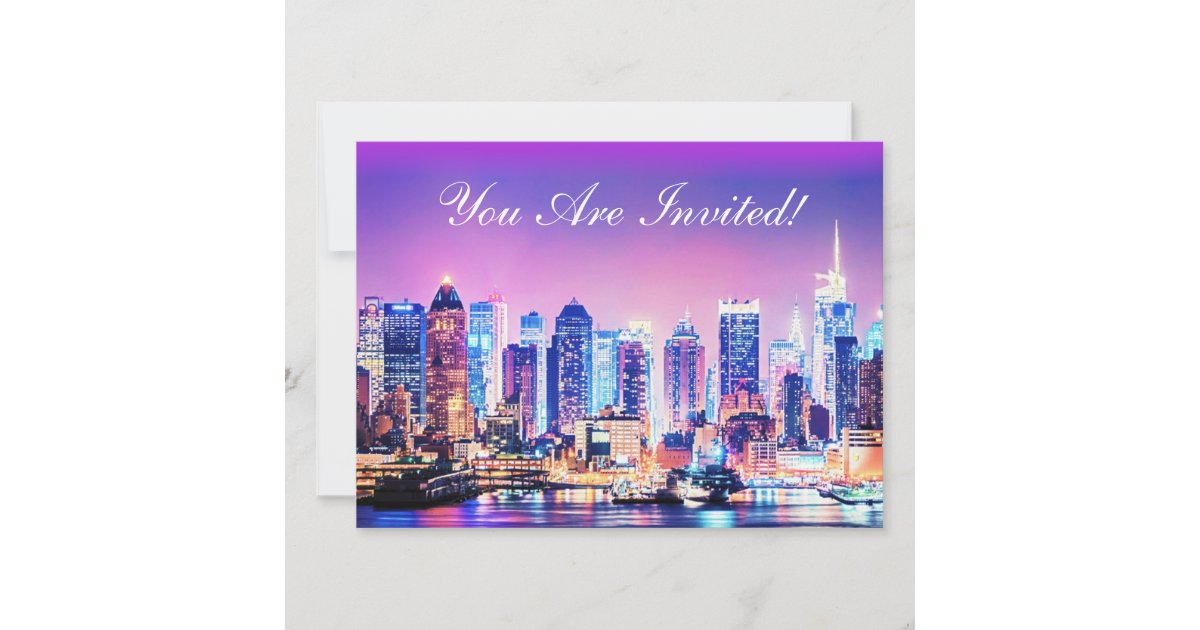 New York City Manhattan Skyline Invitation | Zazzle