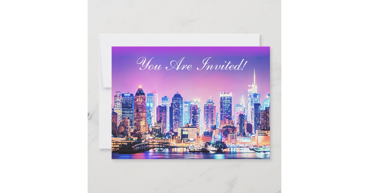 New York City Manhattan Skyline Invitation | Zazzle