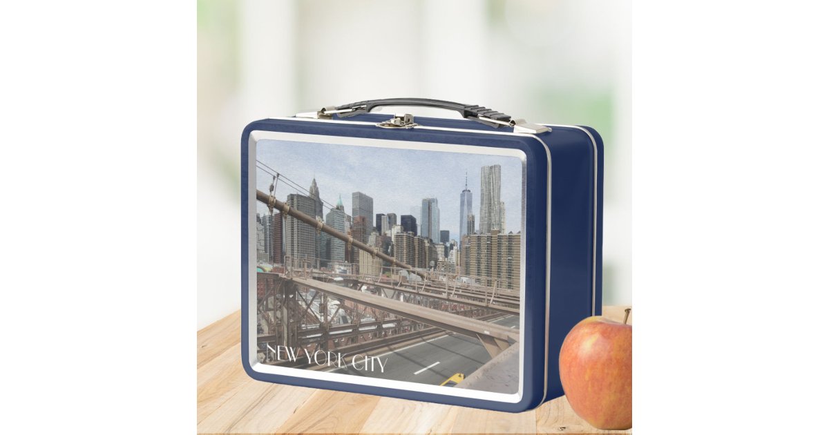 New York City Manhattan Skyline Metal Lunch Box | Zazzle