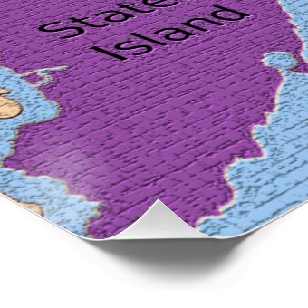 New York City Map Boroughs Labels Glossy Poster | Zazzle