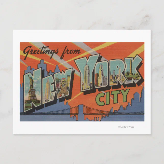 New York City, New York - Large Letter Scenes Postcard | Zazzle