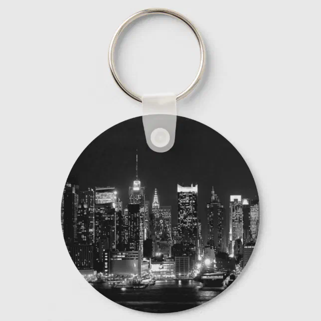 New York City Night Keychain | Zazzle