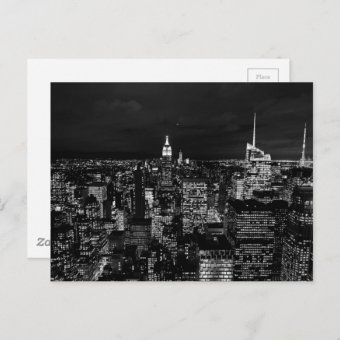 New York City Night Skyline Postcard | Zazzle