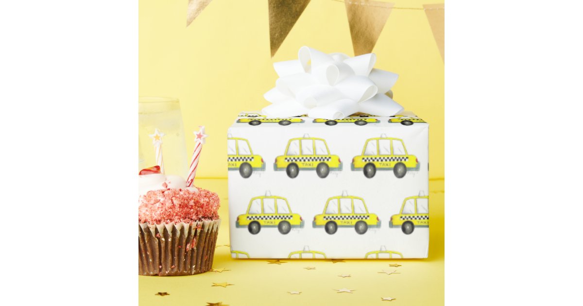 New York City NYC Yellow Taxi Cab Birthday Party Wrapping Paper | Zazzle