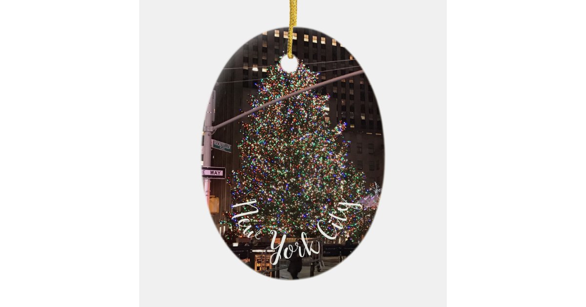 New York City Rockefeller Center Christmas Tree Ceramic Ornament | Zazzle