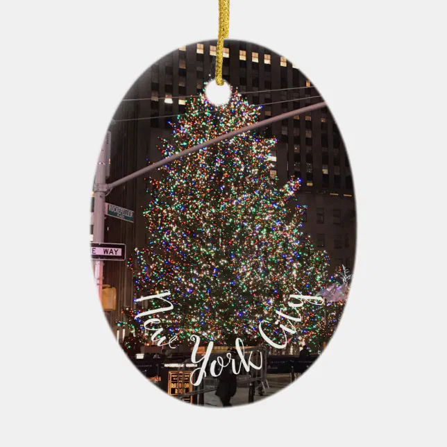 New York City Rockefeller Center Christmas Tree Ceramic Ornament | Zazzle