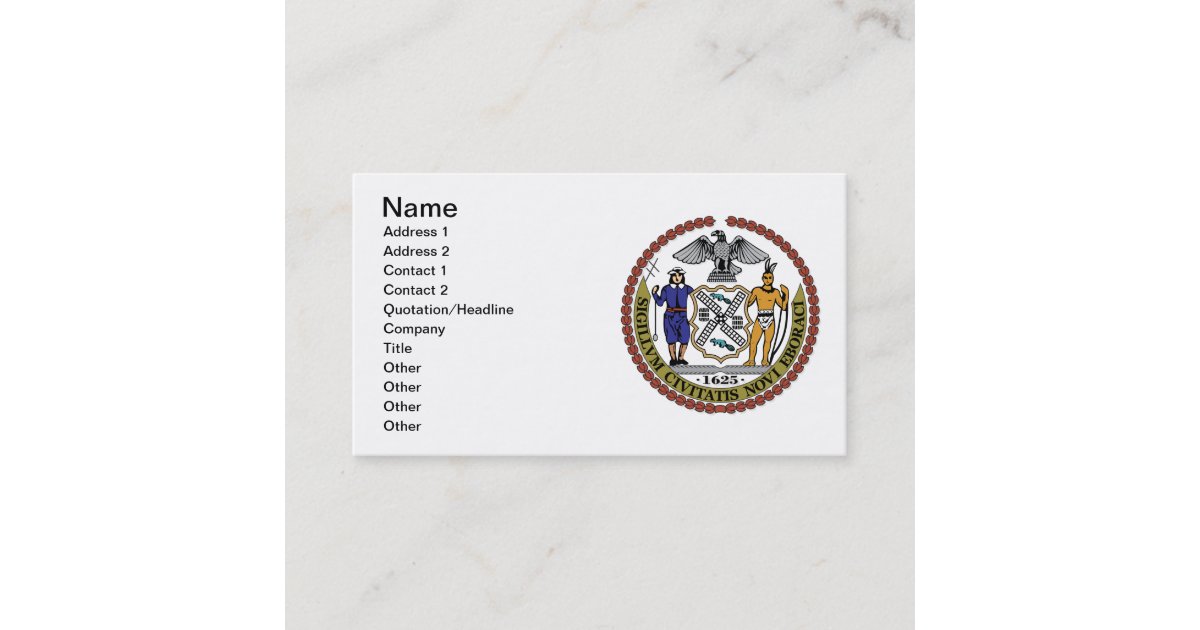 New York City seal Business Card | Zazzle