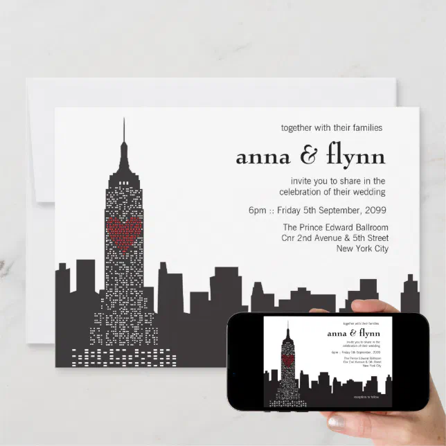 New York City Skyline Cityscape Party Invitation | Zazzle