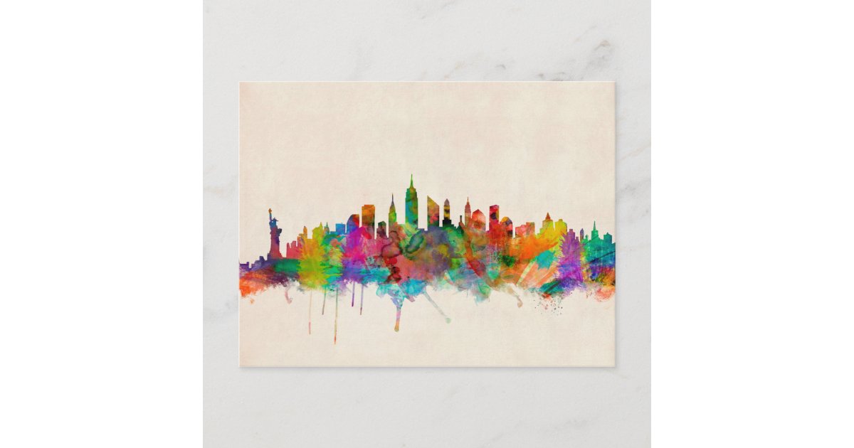 New York City Skyline Cityscape Postcard | Zazzle