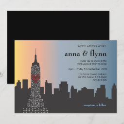 New York City Skyline Cityscape Wedding Invitation | Zazzle