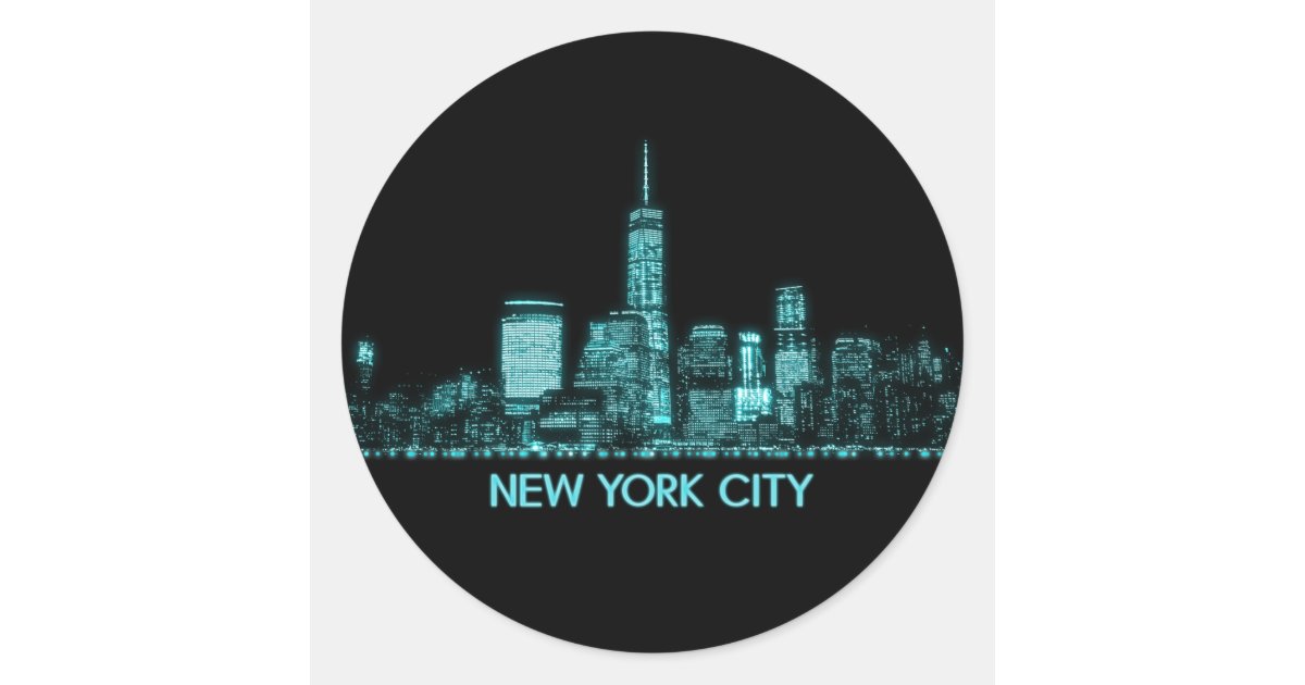 New York City Skyline Classic Round Sticker | Zazzle