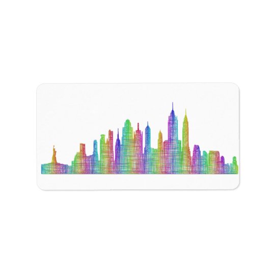 New York City skyline Label | Zazzle.com