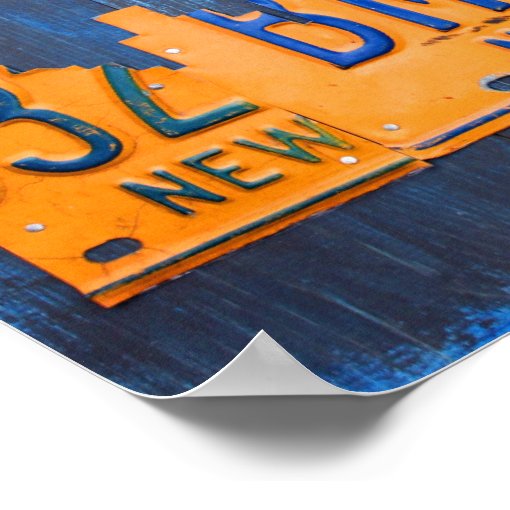 New York City Skyline License Plate Art Poster | Zazzle