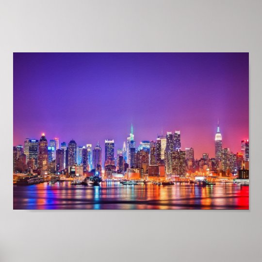 New York City Skyline Poster (Color) | Zazzle.com