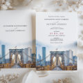 New York City Skyline Wedding Brooklyn Bridge Invitation | Zazzle