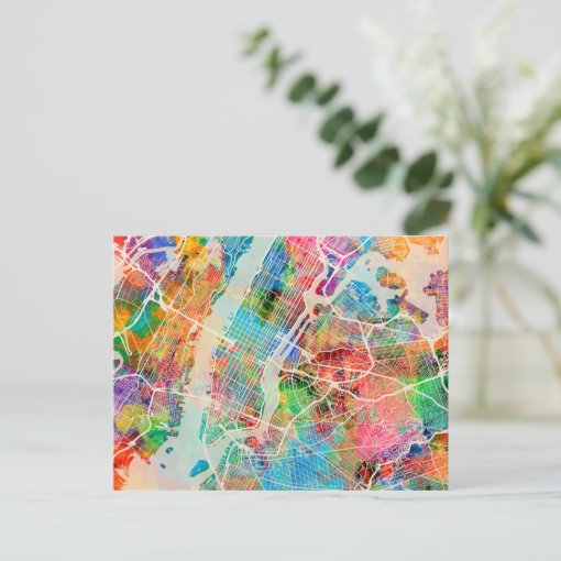 New York City Street Map Postcard | Zazzle