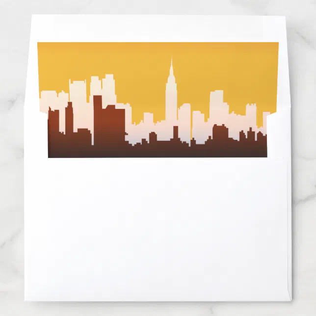 New York City Sunrise Skyline Gold Envelope Liner | Zazzle