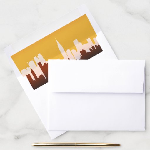 New York City Sunrise Skyline Gold Envelope Liner | Zazzle