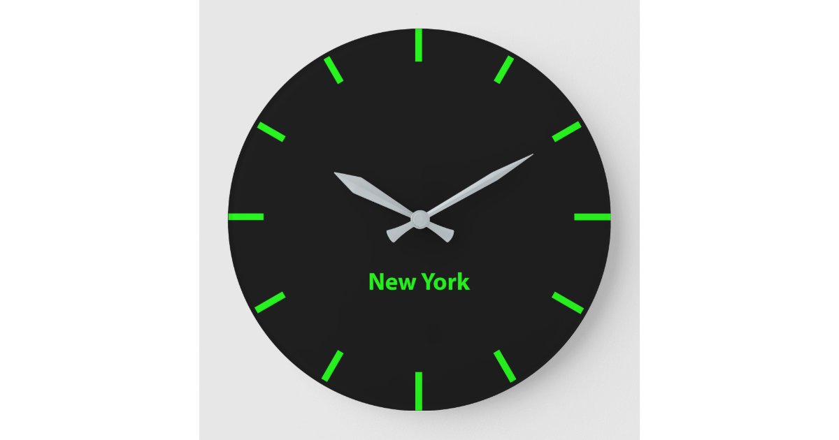 New York City Time Zone Newsroom Wall Large Clock | Zazzle