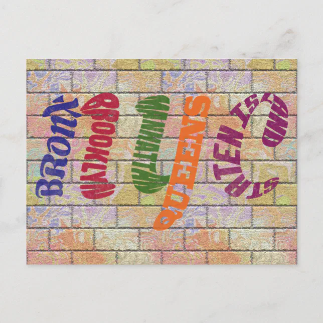 New York City Typographic NYC Initials Postcard | Zazzle