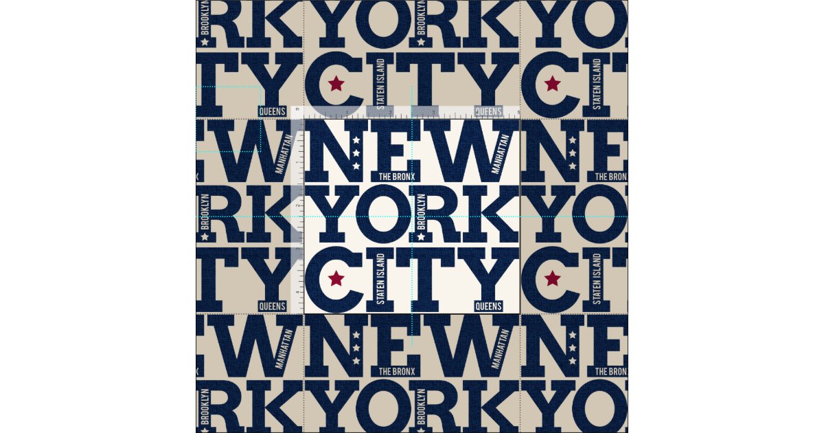 New York City Typography fabric | Zazzle