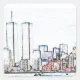 New York City with Twin Towers Sticker | Zazzle
