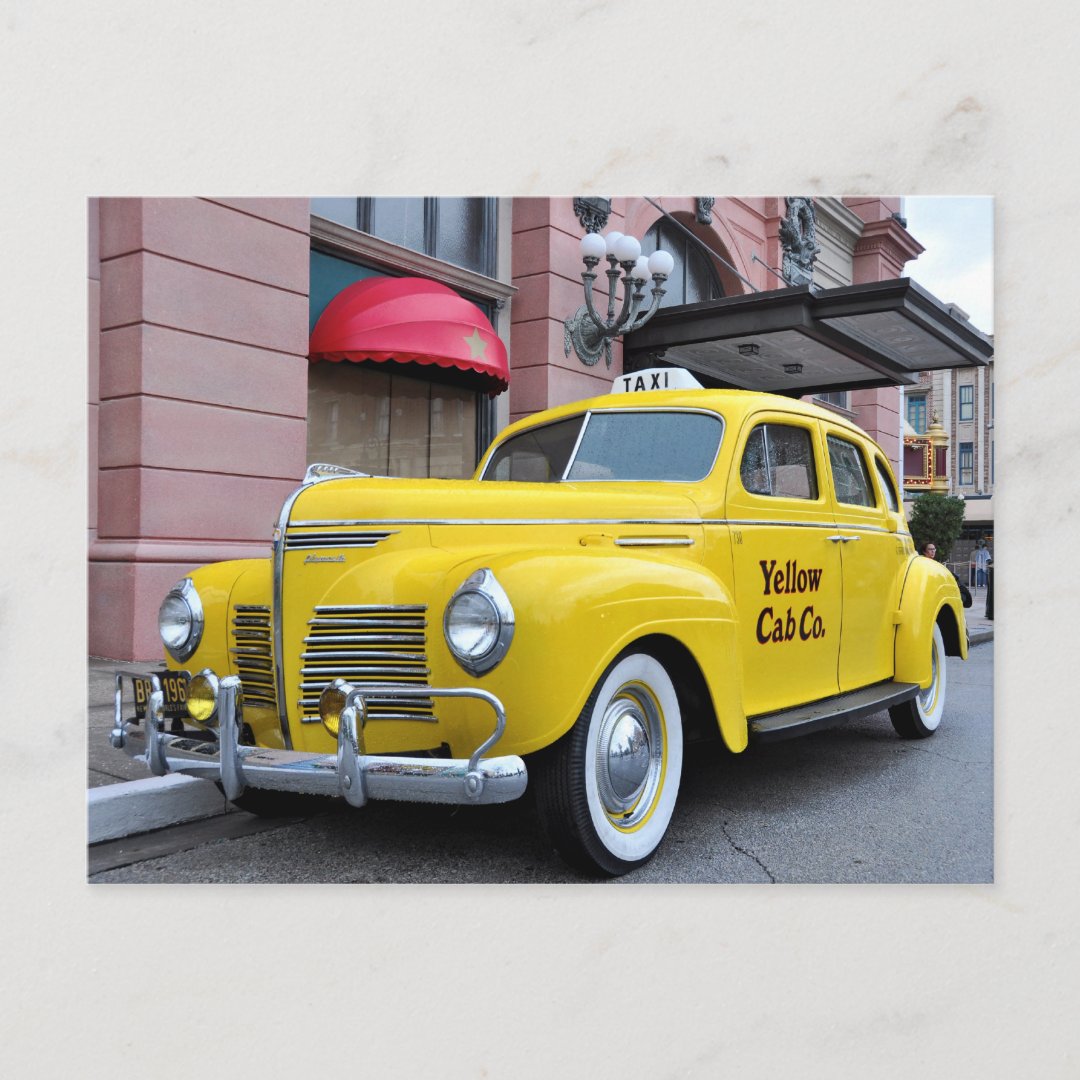 New York City Yellow Vintage Cab Postcard | Zazzle