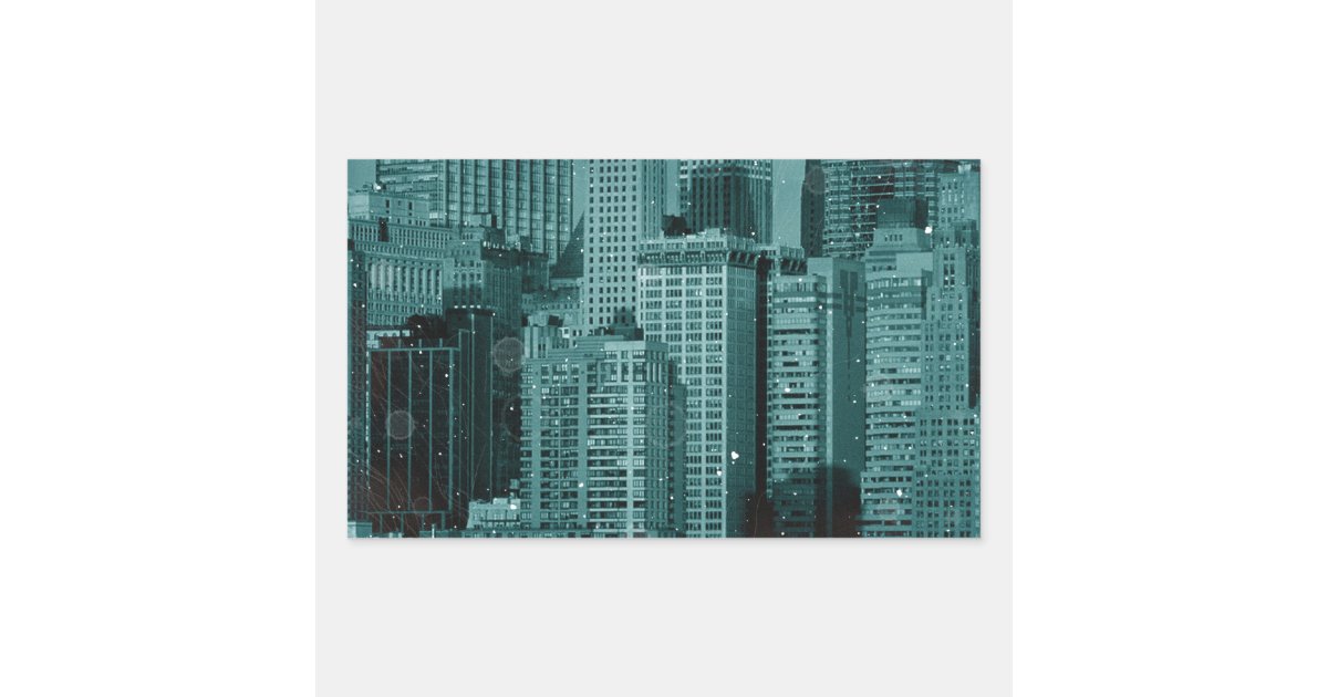 New York - Damaged Photo Effect Rectangular Sticker | Zazzle