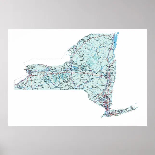 New York Interstate Map Print | Zazzle