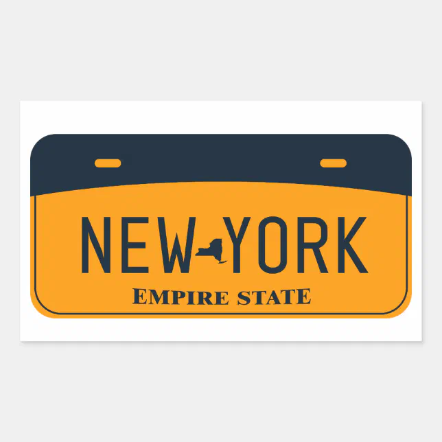 New York License Plate, The Empire State Rectangular Sticker | Zazzle