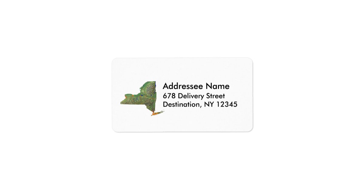 New York Map Address Label | Zazzle