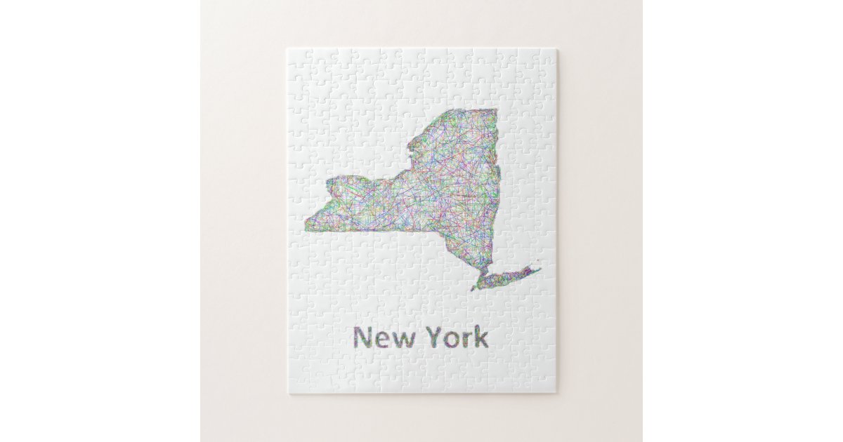 New York map Jigsaw Puzzle | Zazzle