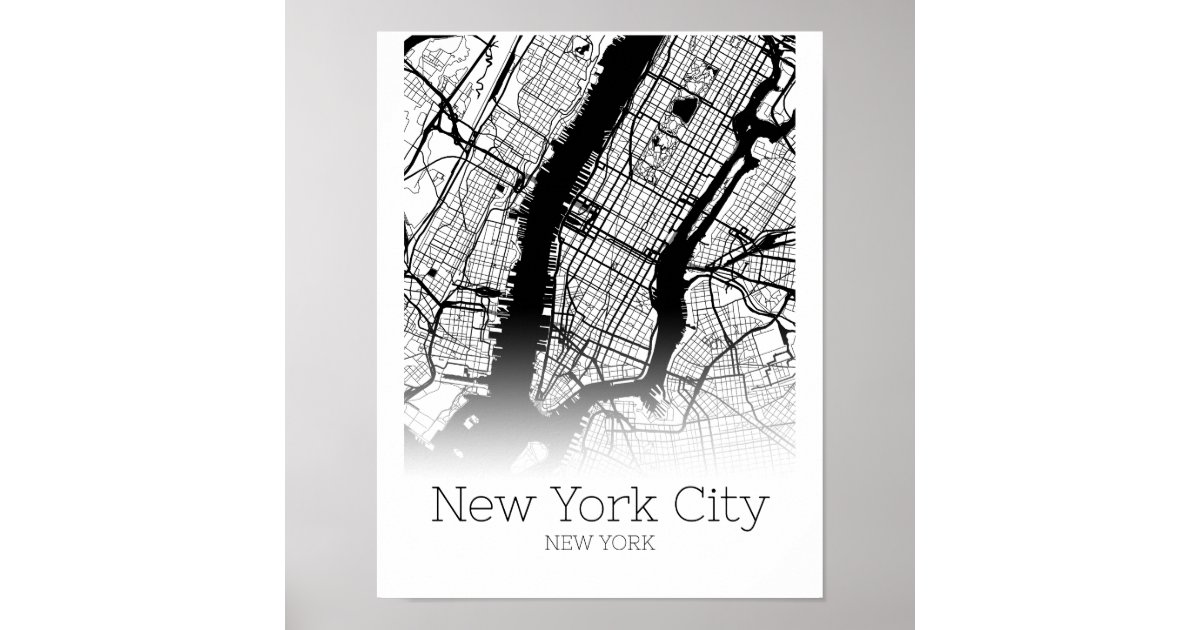 New York Map - New York City NYC - Map Poster | Zazzle
