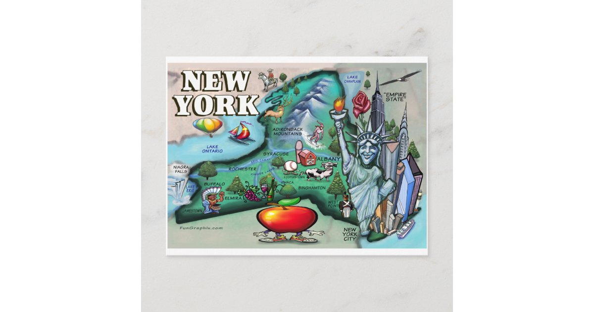 New York Map Postcard | Zazzle