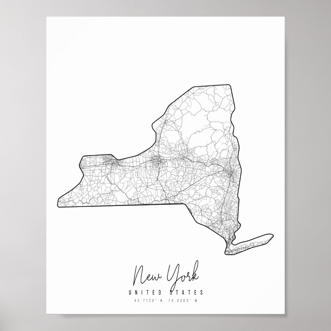 New York Minimal Street Map Poster | Zazzle