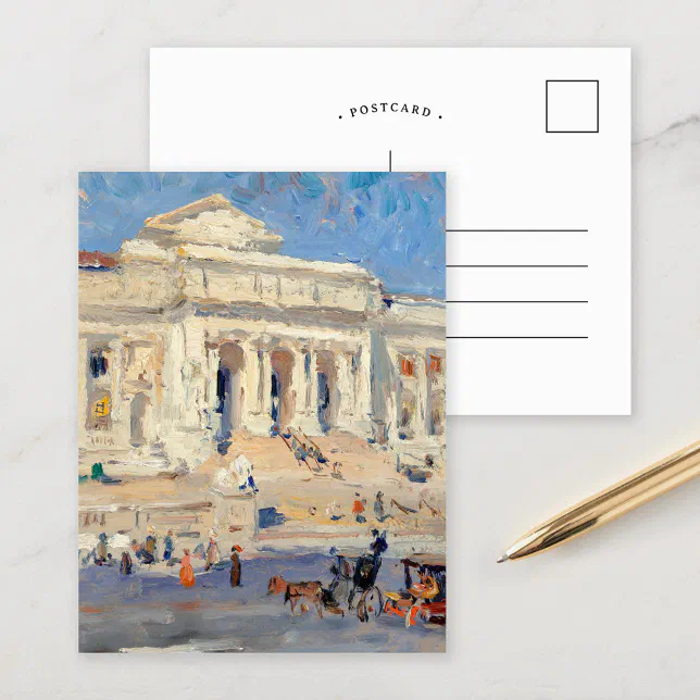 New York Public Library | Colin Campbell Cooper Postcard | Zazzle