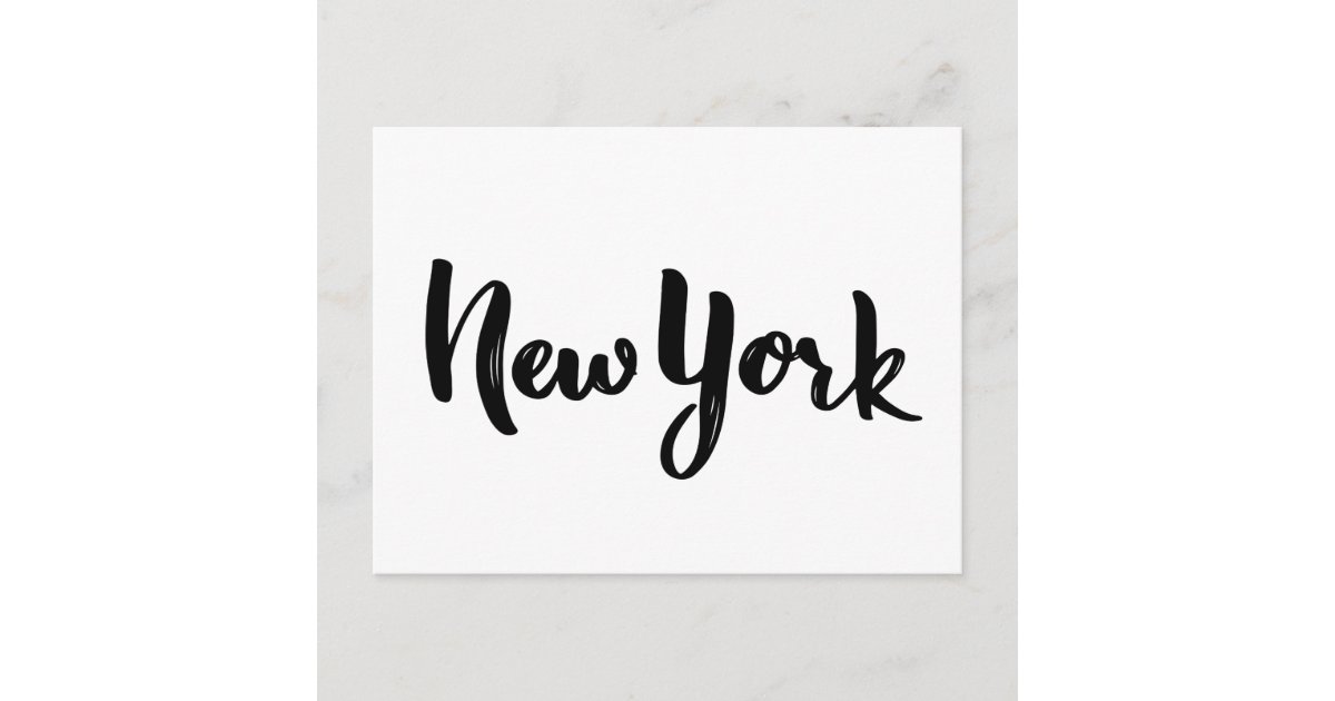 New York Script Postcard | Zazzle