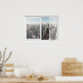 New York Skyline City View Fake Window Poster | Zazzle