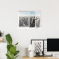 New York Skyline City View Fake Window Poster | Zazzle