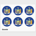 New York State Flag Classic Round Sticker | Zazzle