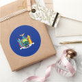 New York State Flag Design Classic Round Sticker | Zazzle