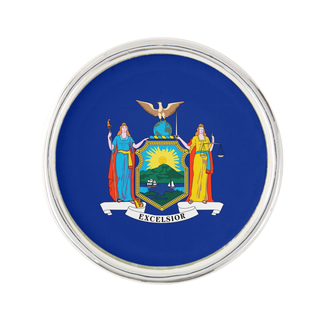 New York State Flag Design Decor Lapel Pin | Zazzle