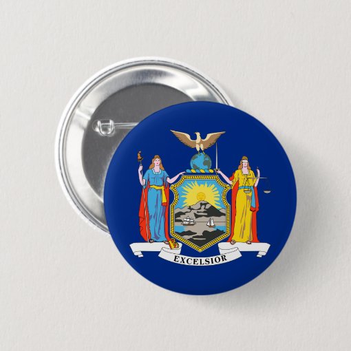 New York State Flag Pinback Button | Zazzle