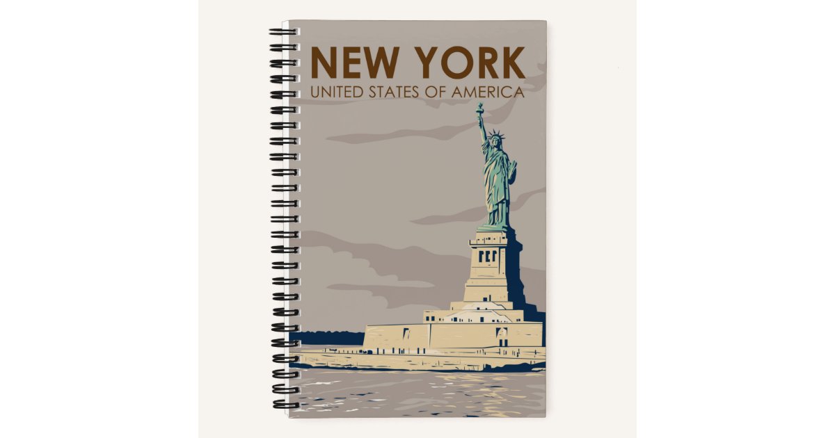 New York Statue of Liberty Retro Notebook | Zazzle