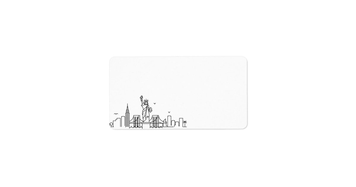 New York Stylized Skyline | Blank Label | Zazzle