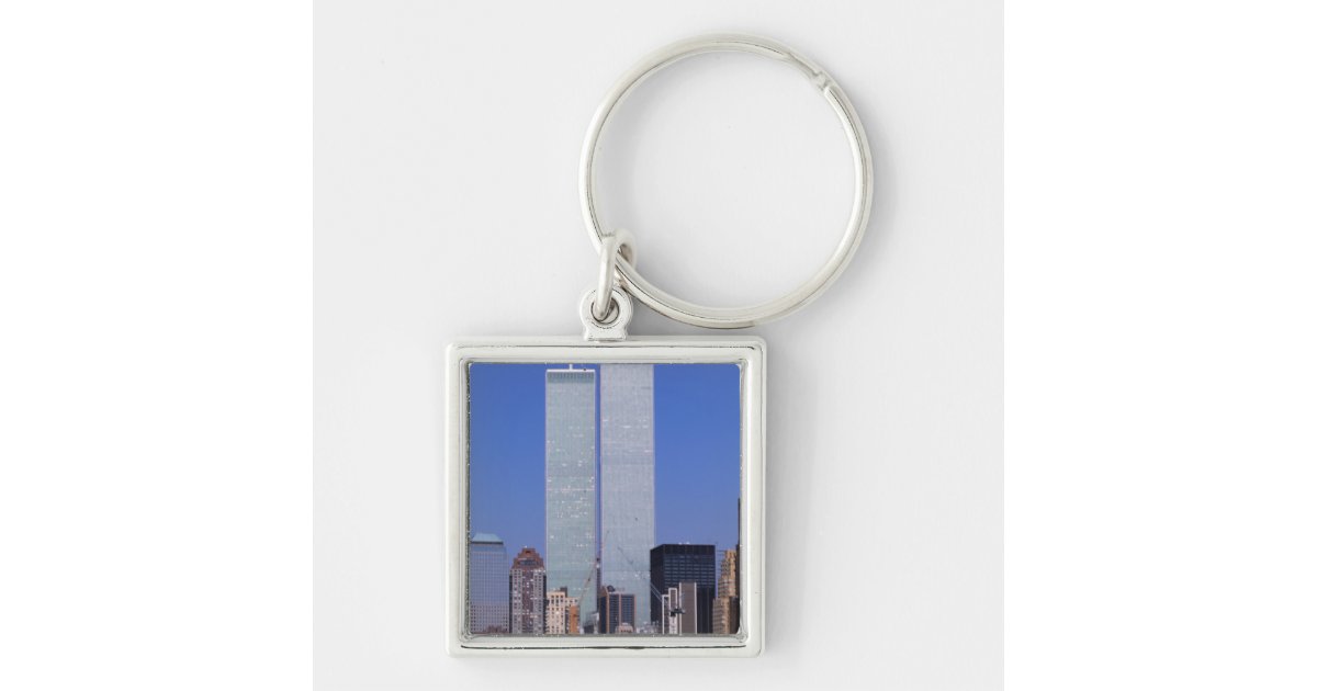 New York, USA. Twin towers of the famous World Keychain | Zazzle
