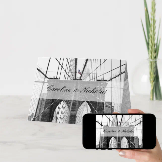 New York Wedding NYC Brooklyn Bridge Invitation | Zazzle