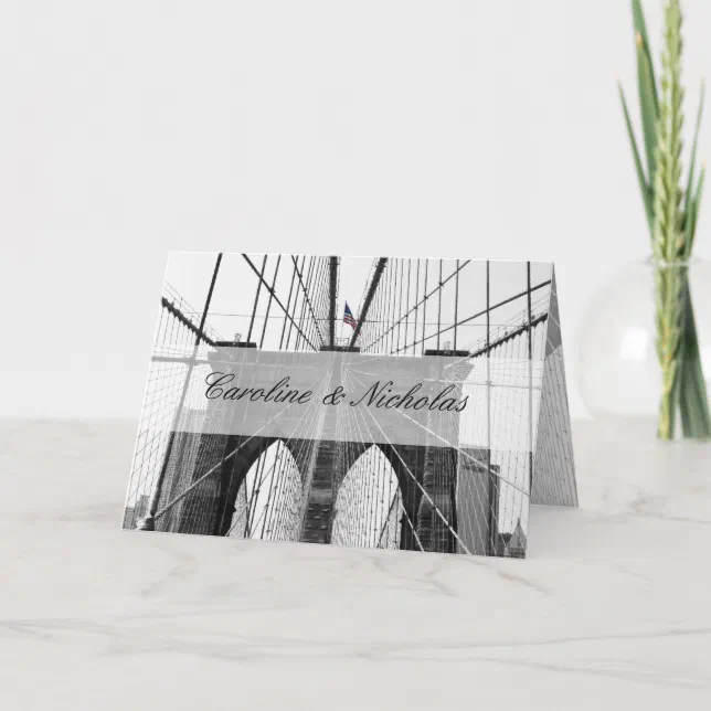 New York Wedding NYC Brooklyn Bridge Invitation | Zazzle