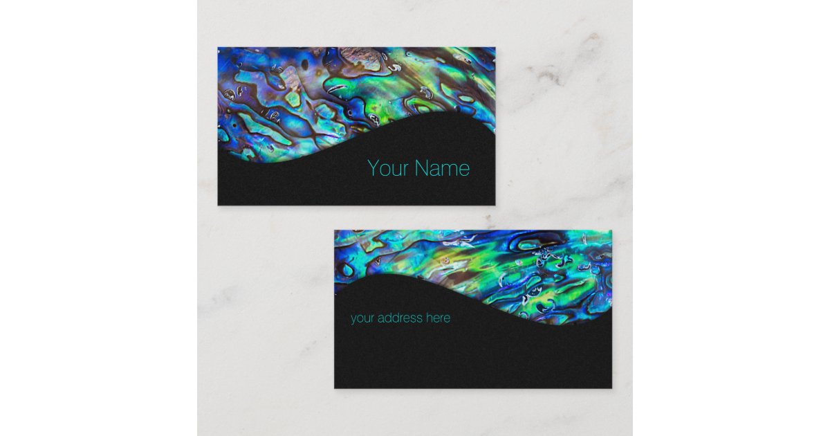 New Zealand Abalone Paua Shell Pattern 1 Business Card | Zazzle